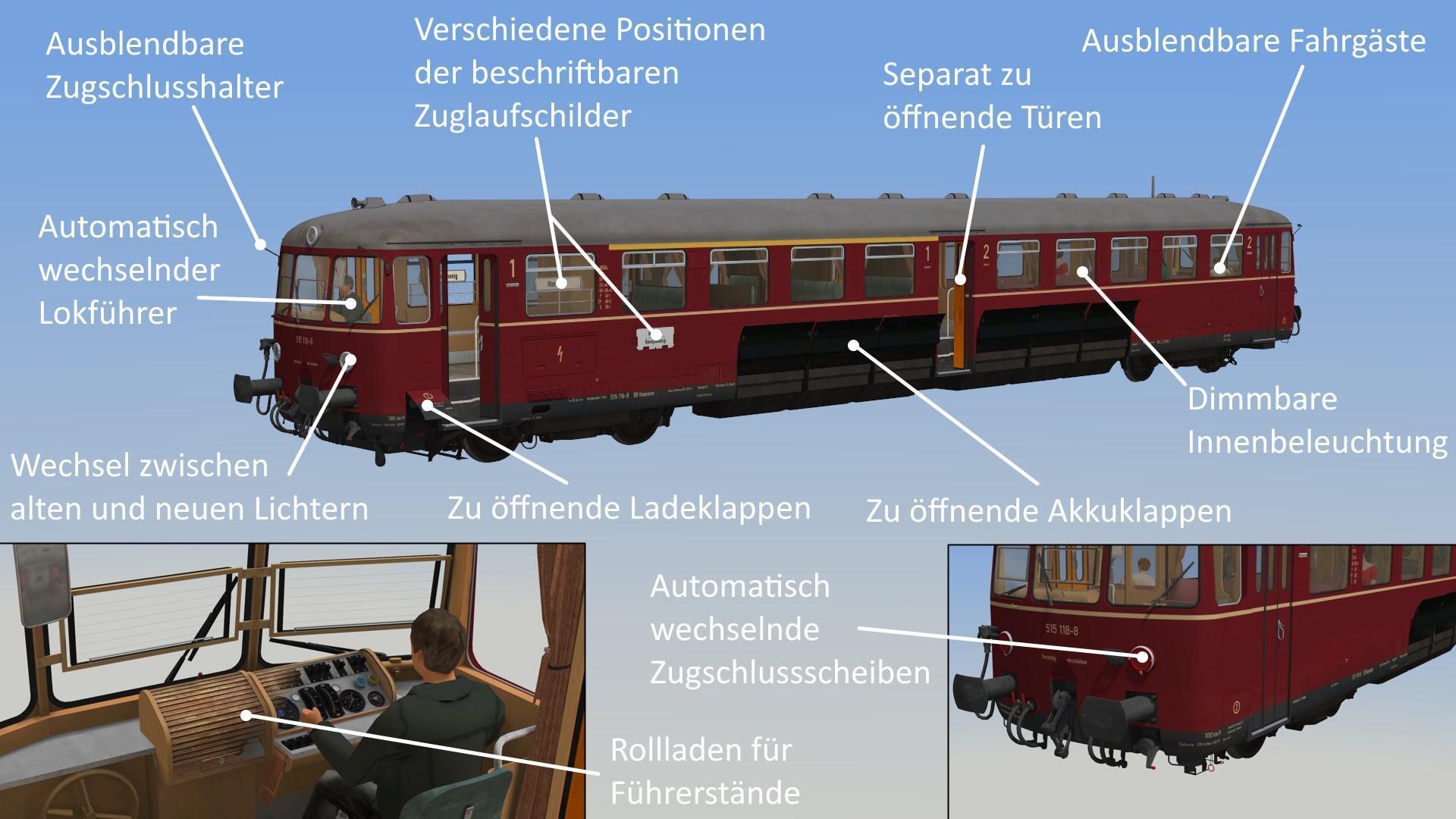 BR 515 & 815 der Deutschen Bundesbahn - purpurrot